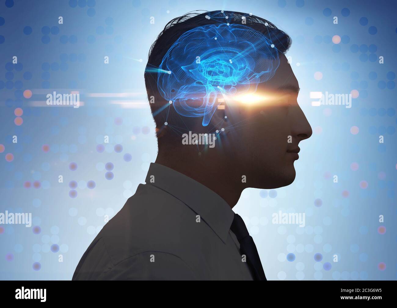 Artificial intelligence concept with man Stock Photo - Alamy