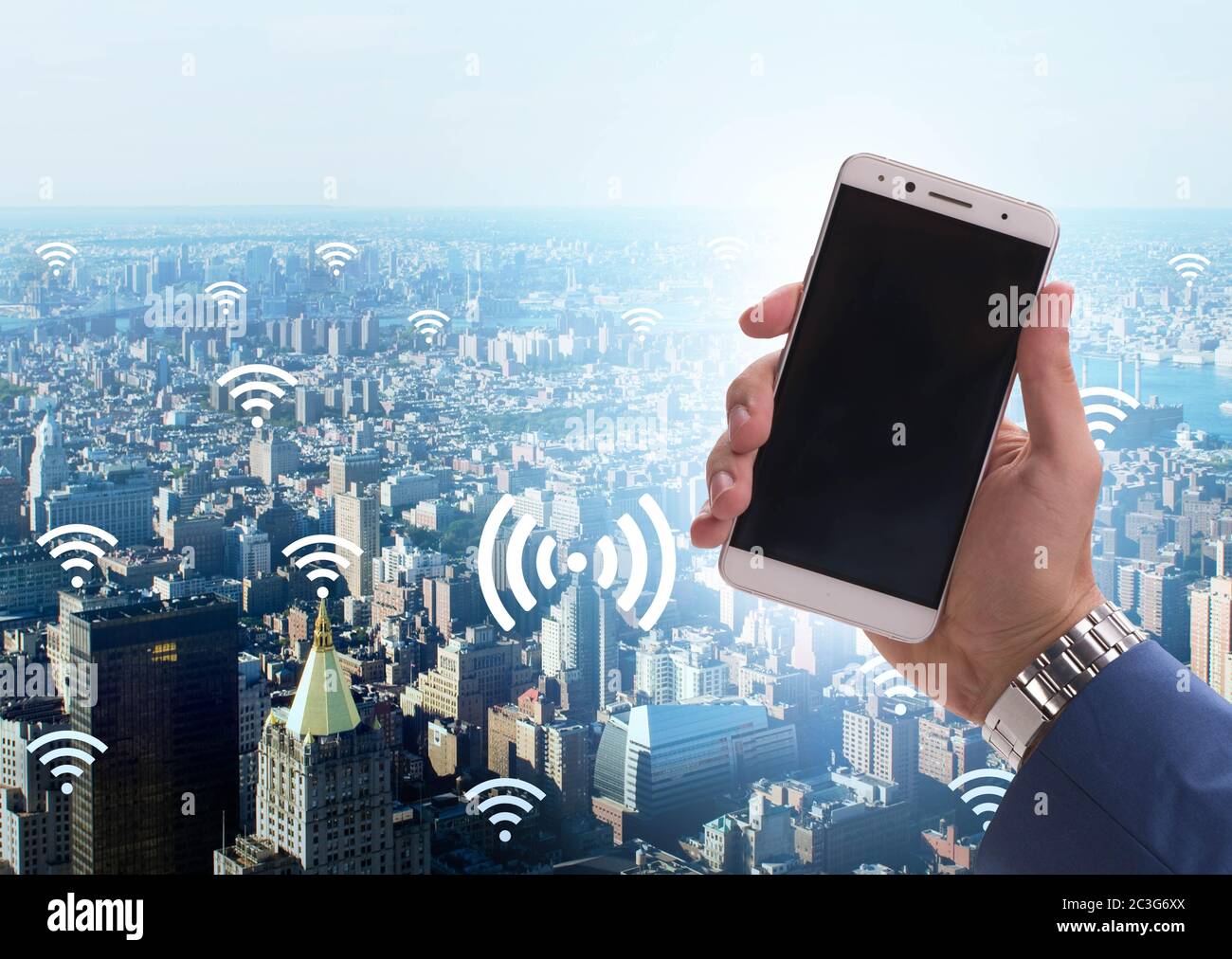 Smart city in innovation concept Stock Photo - Alamy