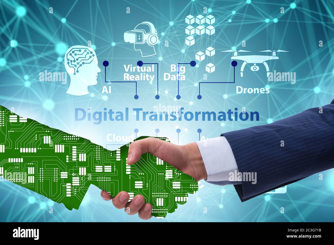 Digital transformation concept with handshake Stock Photo - Alamy