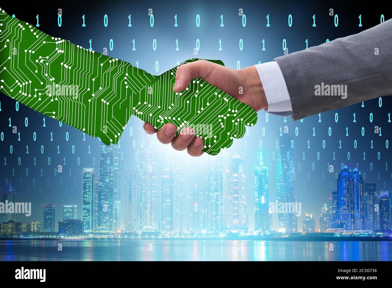 Digital transformation concept with handshake Stock Photo - Alamy