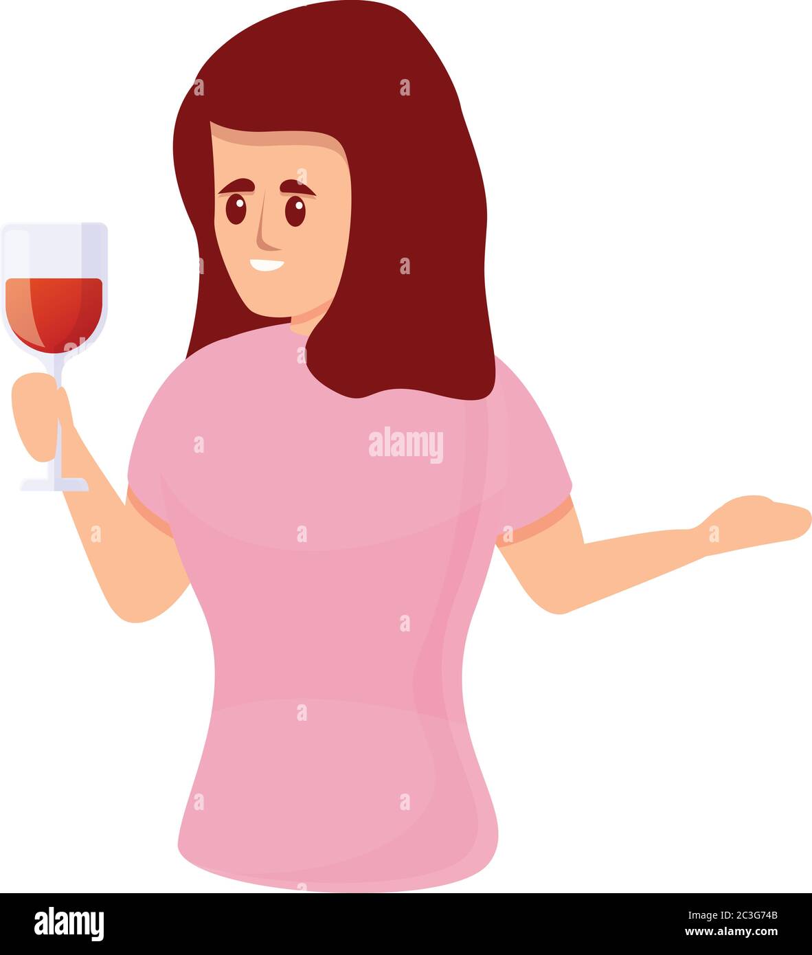 Smiling woman sommelier icon. Cartoon of smiling woman sommelier vector ...