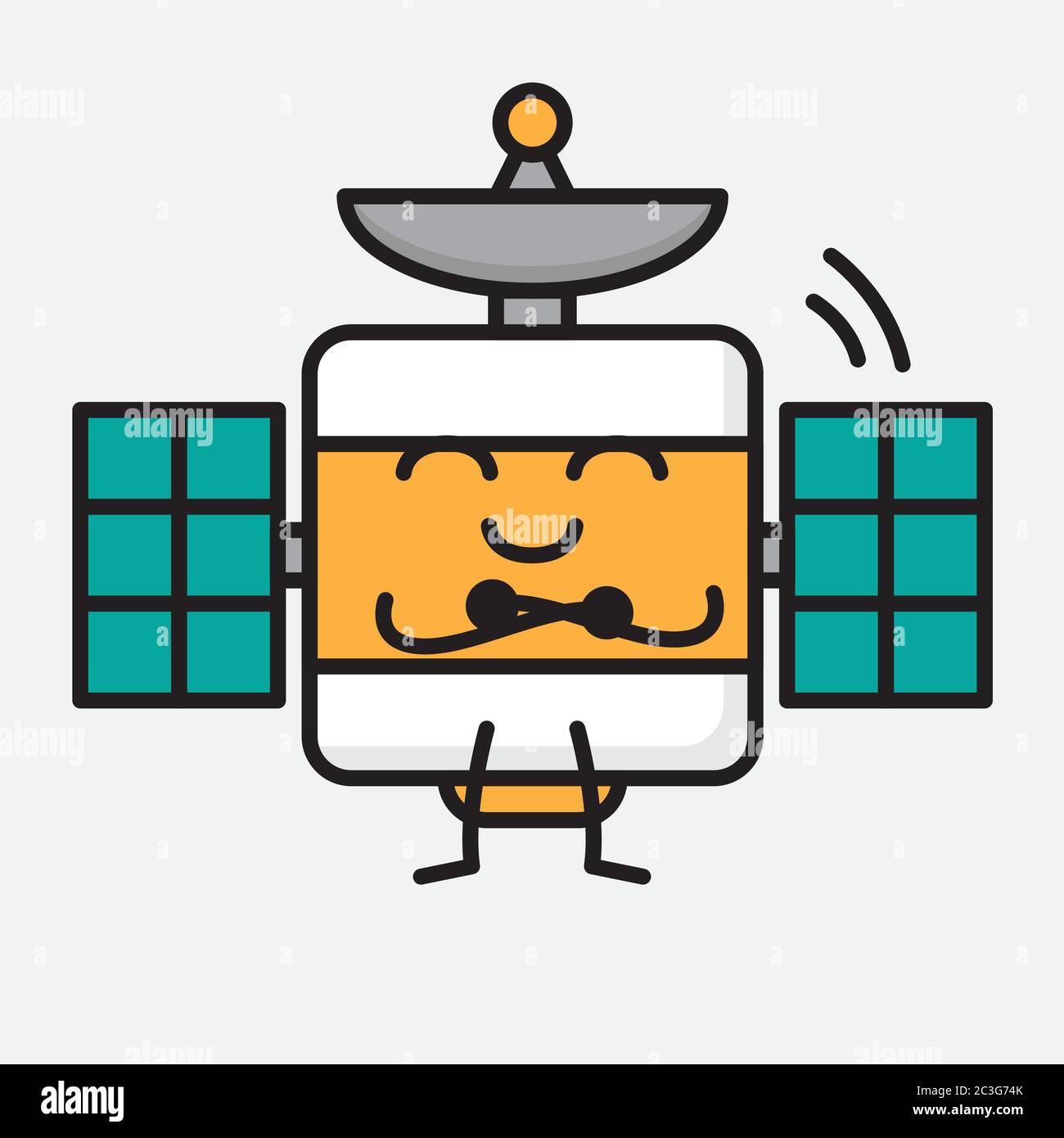 An illustration of Cute Satellite Antenna Mascot Vector Character in ...