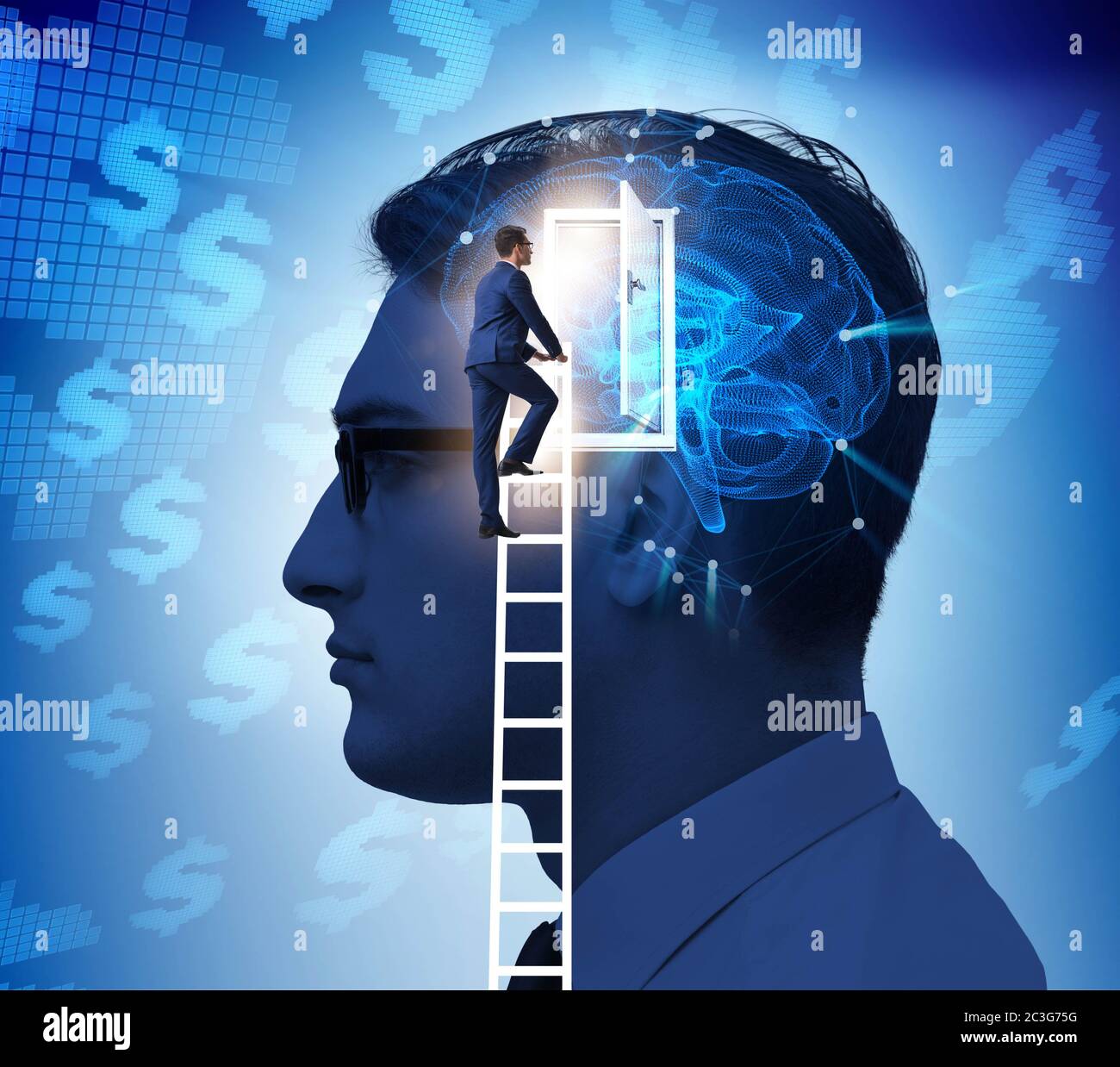 Businessman opening door to artificial intelligence Stock Photo - Alamy