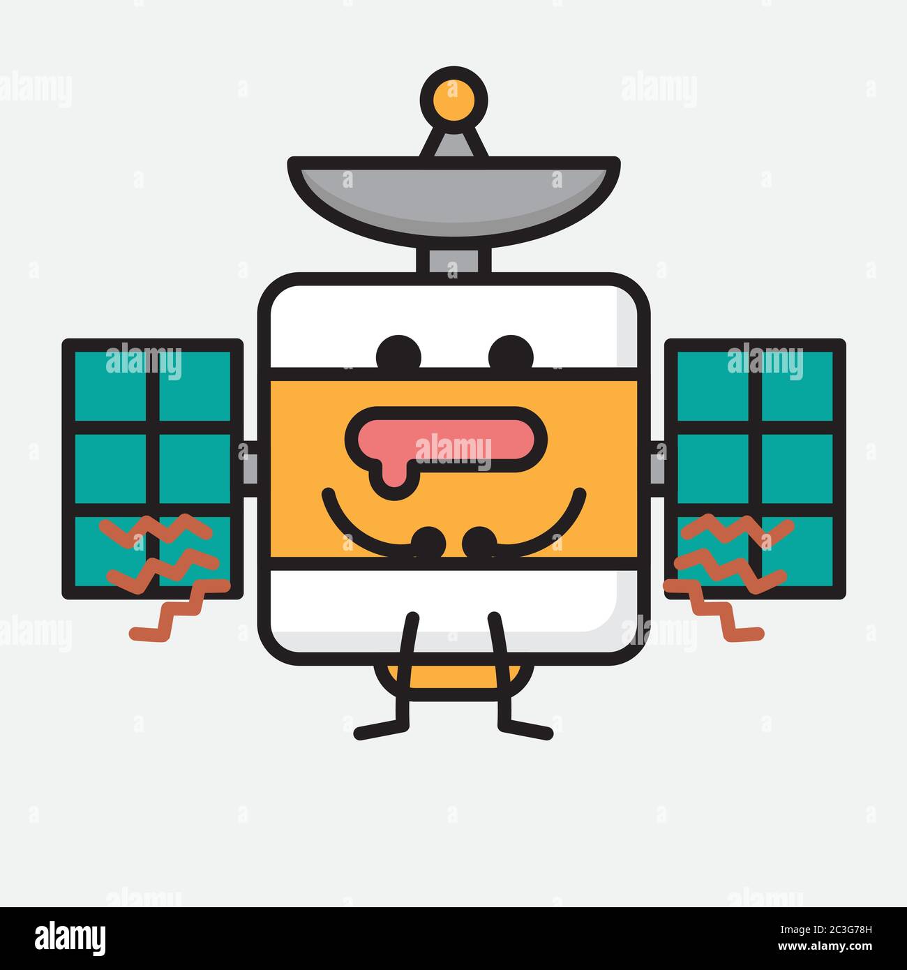 An illustration of Cute Satellite Antenna Mascot Vector Character in ...