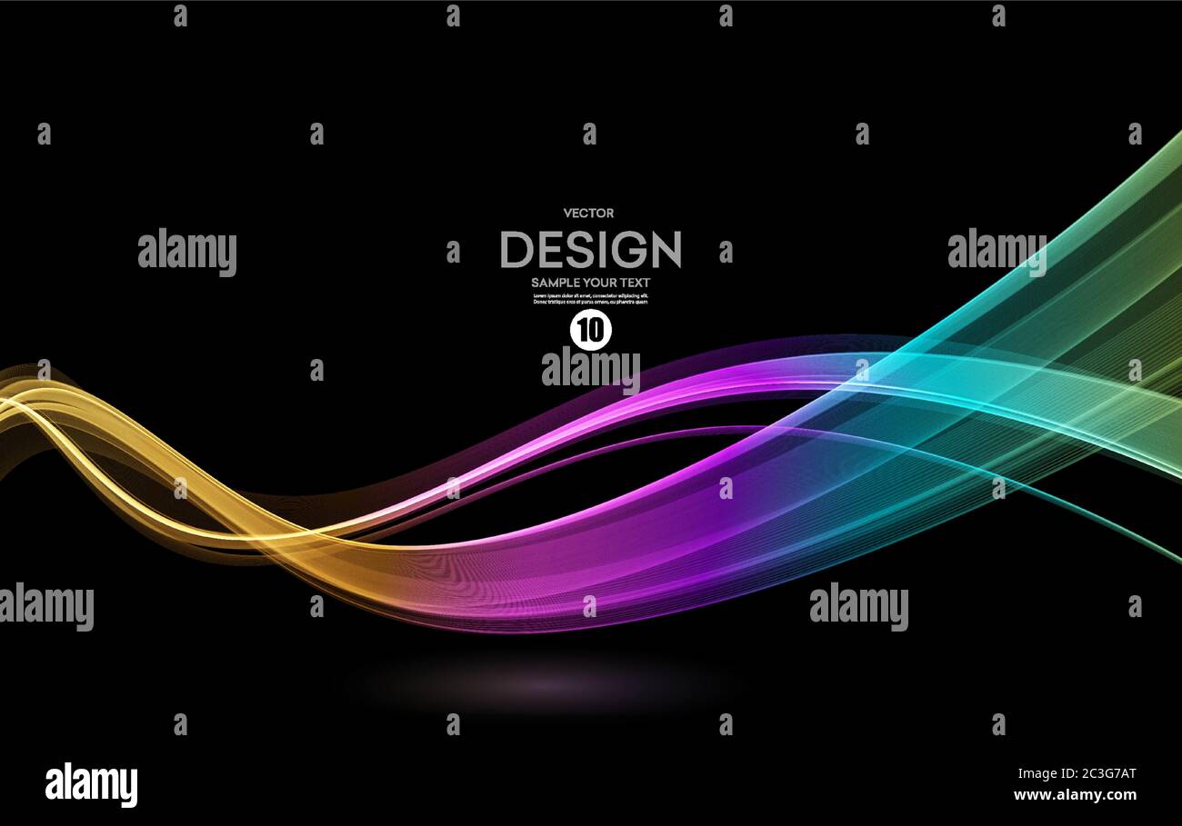 Abstract shiny color spectrum wave design element Stock Vector Image ...