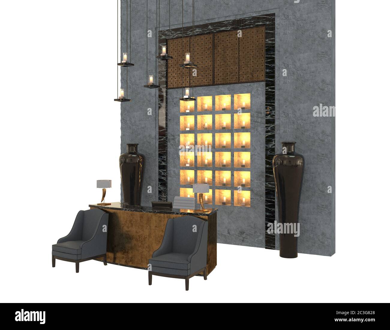 Reception isolated on white background 3d illustration Stock Photo - Alamy