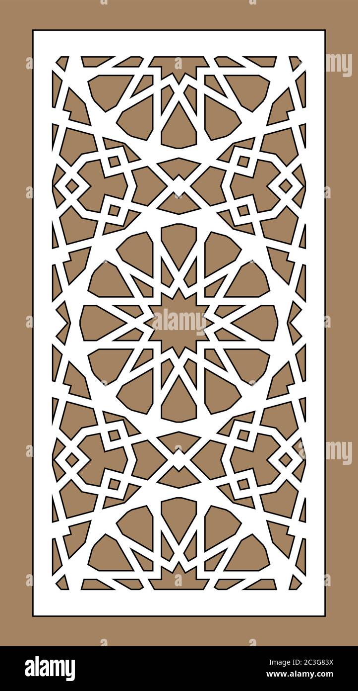 Laser cut vector panel. Cnc decor pattern, jali design, interior partition. Islamic,arabic laser ...