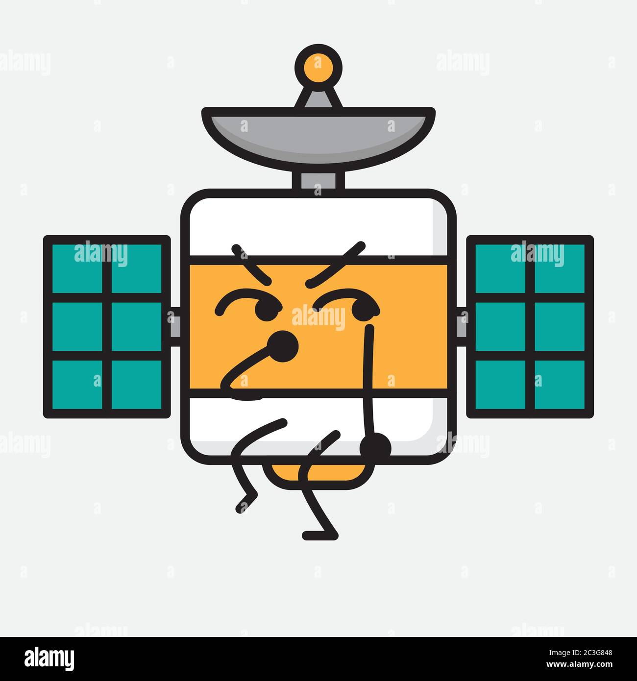 An illustration of Cute Satellite Antenna Mascot Vector Character in ...