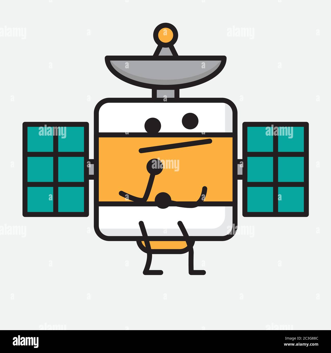 An illustration of Cute Satellite Antenna Mascot Vector Character in ...