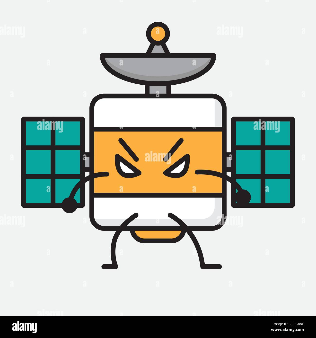 An illustration of Cute Satellite Antenna Mascot Vector Character in ...