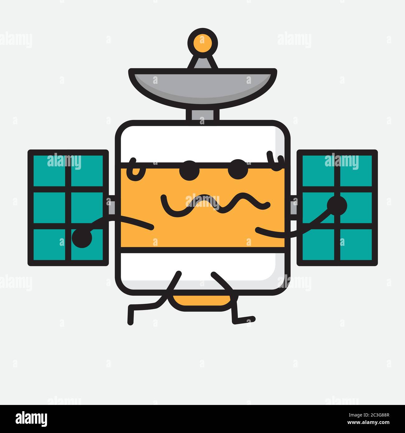 An illustration of Cute Satellite Antenna Mascot Vector Character in ...