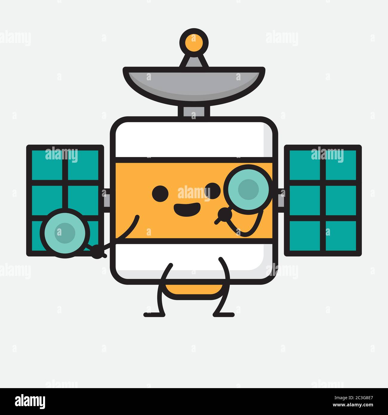 An illustration of Cute Satellite Antenna Mascot Vector Character in ...