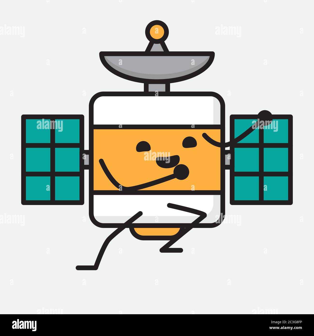 An illustration of Cute Satellite Antenna Mascot Vector Character in ...