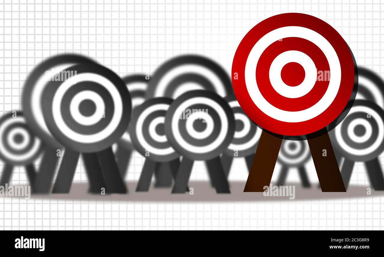 Red and white target board. Concept for best choice , 3d rendering ...