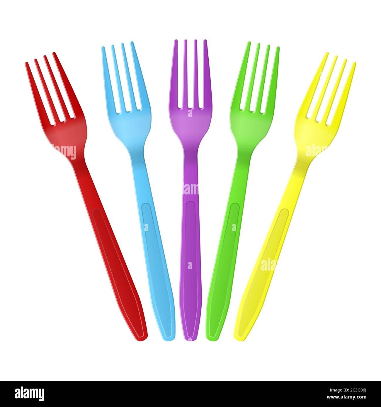 Color plastic forks on a white background. Vector illustration Stock ...