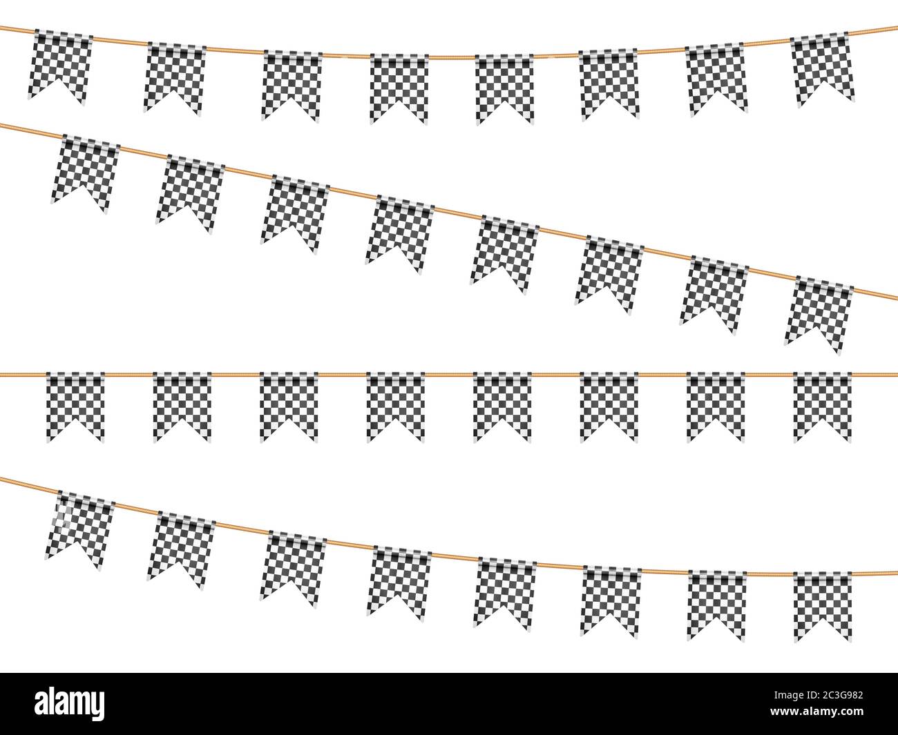 Finish flags on wash line. Vector illustration Stock Photo - Alamy