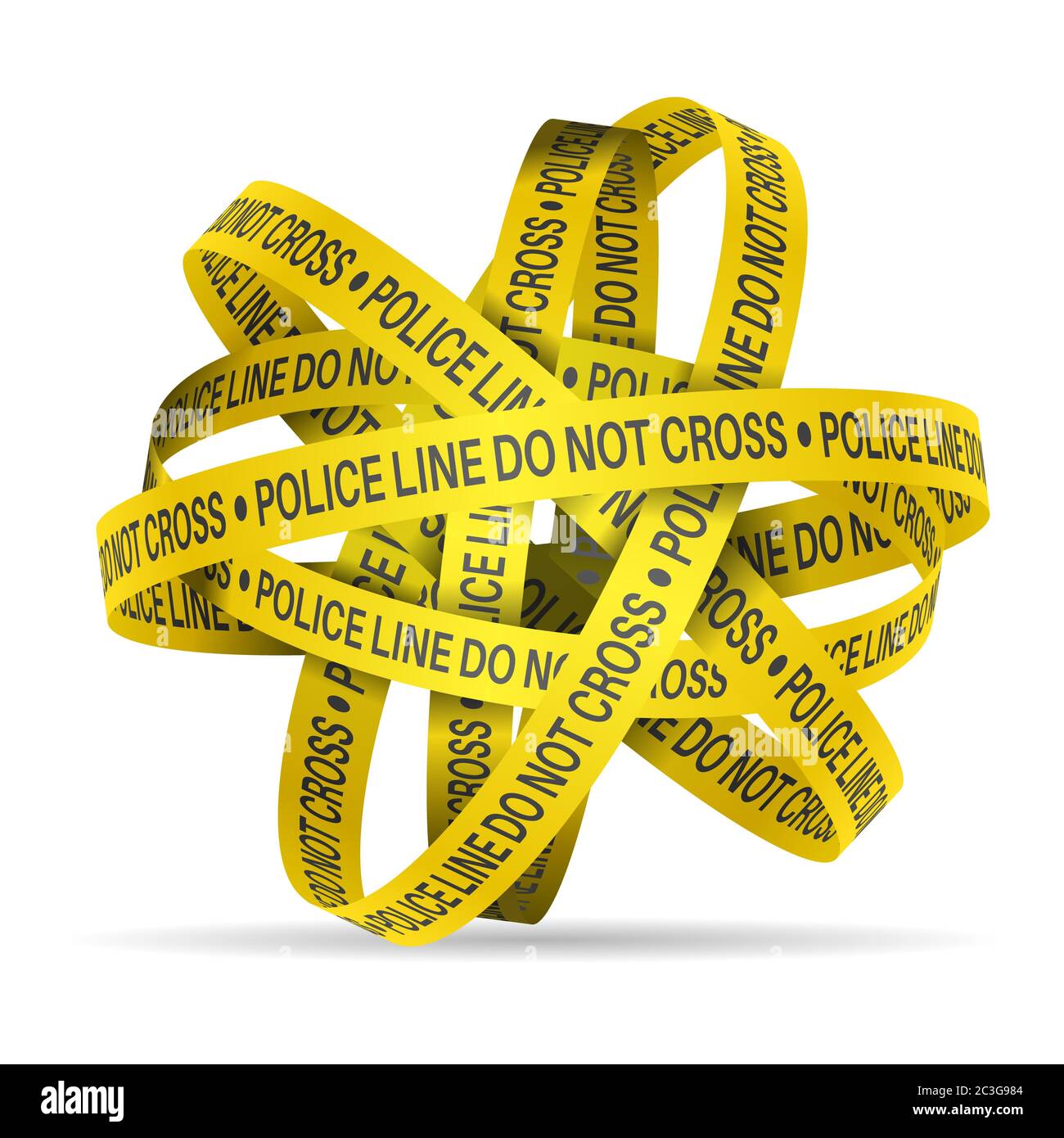 Police tape on a white background. Vector illustration Stock Photo - Alamy