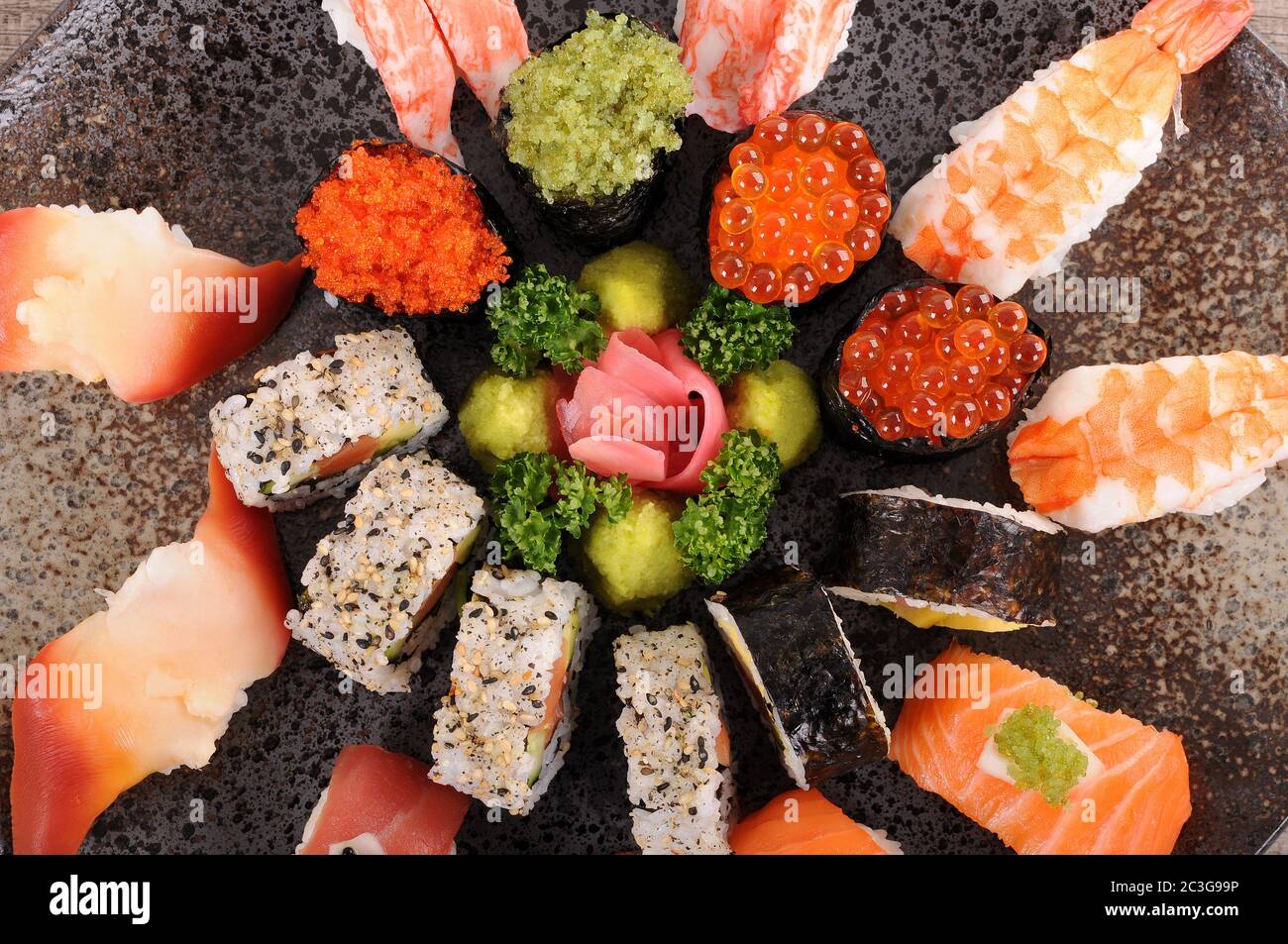 Assorted sushi platter Stock Photo - Alamy