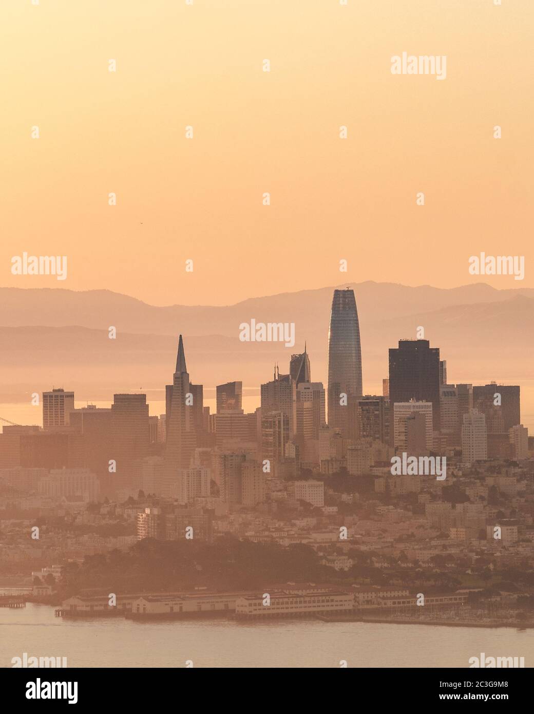 San Francisco basking in light at a golden sunrise Stock Photo - Alamy