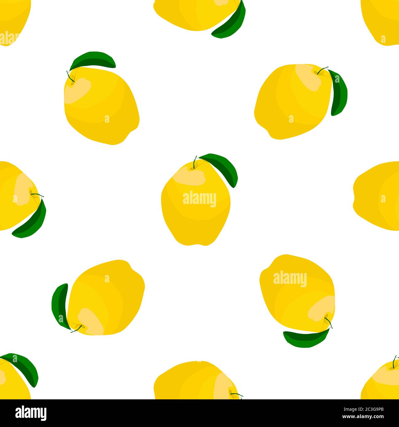 Illustration on theme big colored seamless quince, bright fruit pattern ...