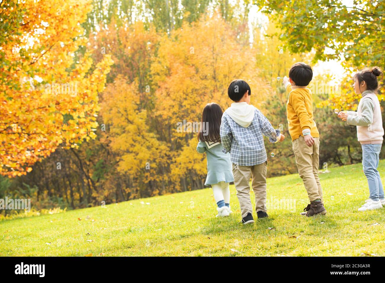 Happy children playing in the park Stock Photo - Alamy