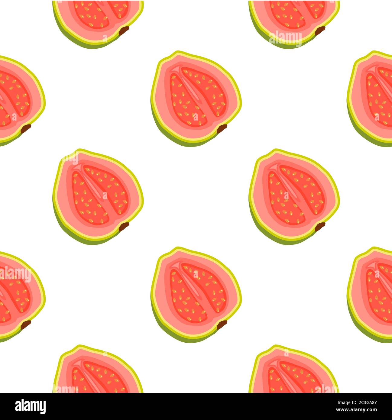 Illustration on theme big colored seamless guava, bright fruit pattern ...