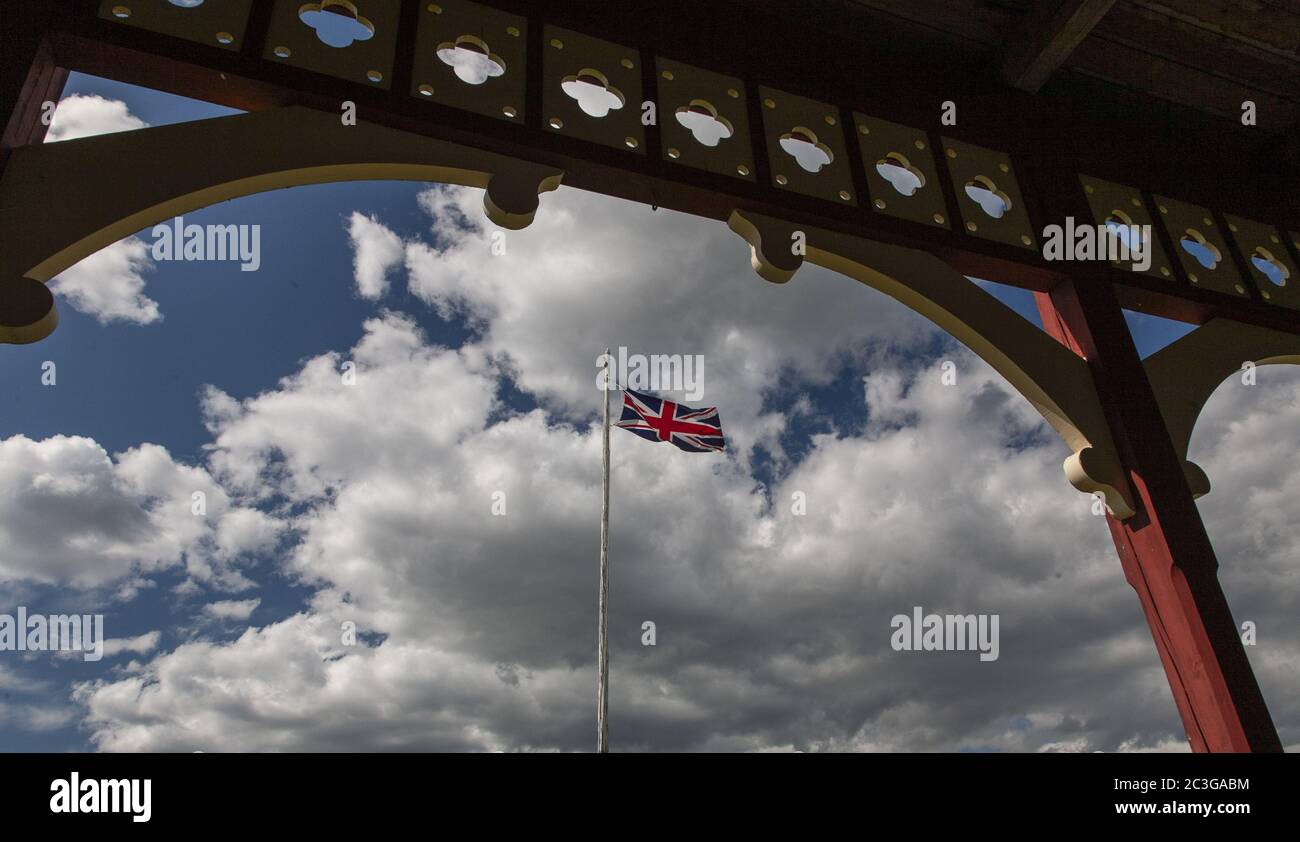 British flag in the Fort Steele Heritage Town in Canada Stock Photo - Alamy