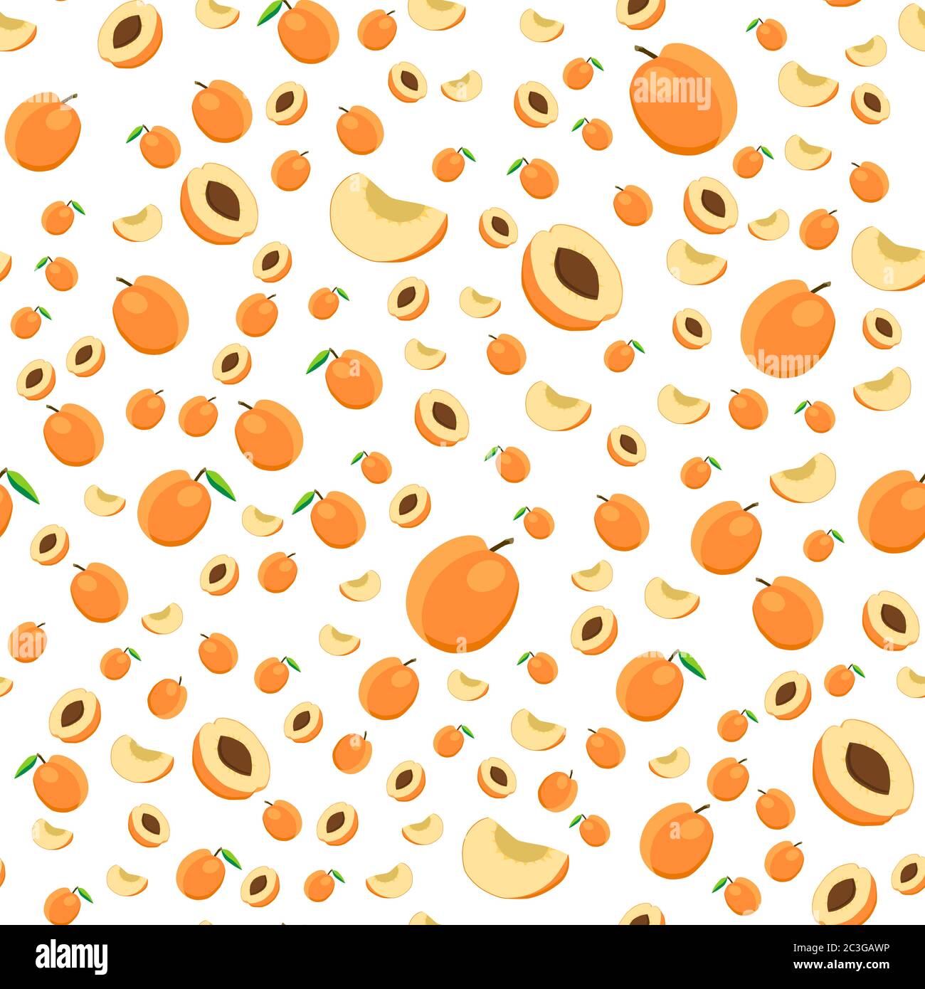 Illustration on theme big colored seamless apricot, bright fruit ...