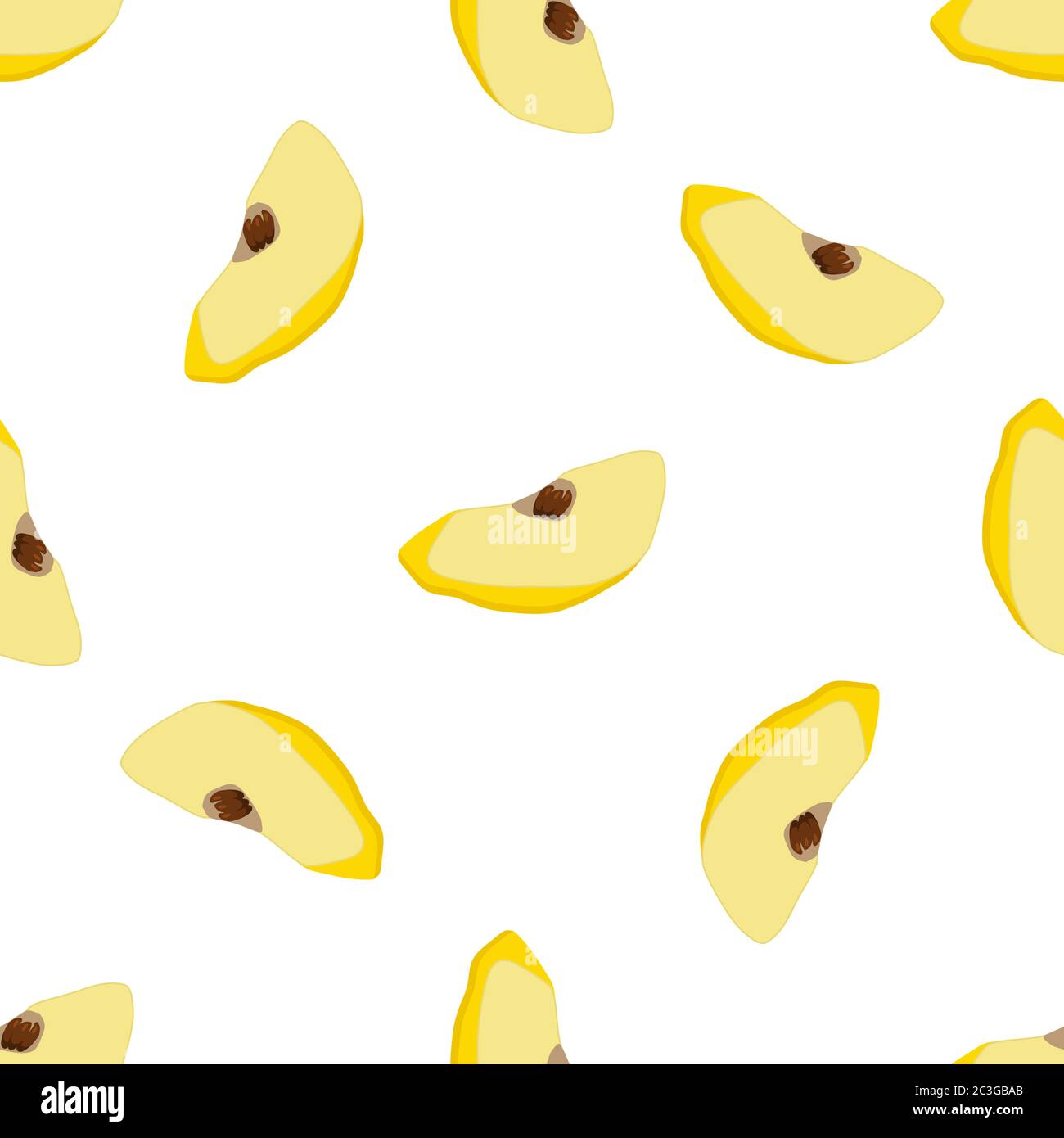 Illustration on theme big colored seamless quince, bright fruit pattern ...
