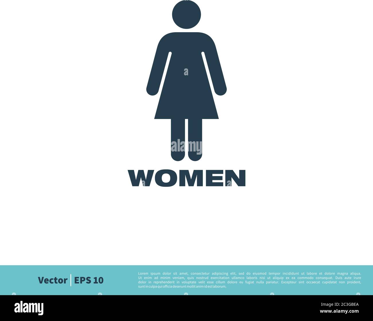 WC Gender Sign, Women Icon Vector Logo Template Illustration Design ...