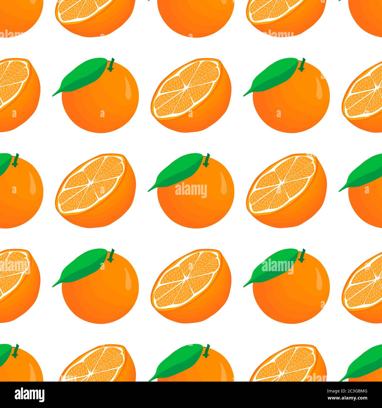 Illustration on theme big colored seamless orange, bright fruit pattern ...