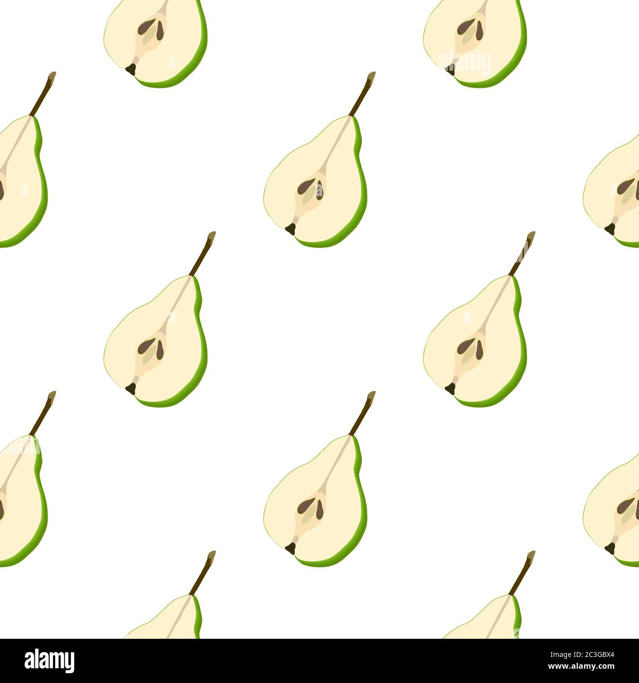 Illustration on theme big colored seamless pear, bright fruit pattern ...