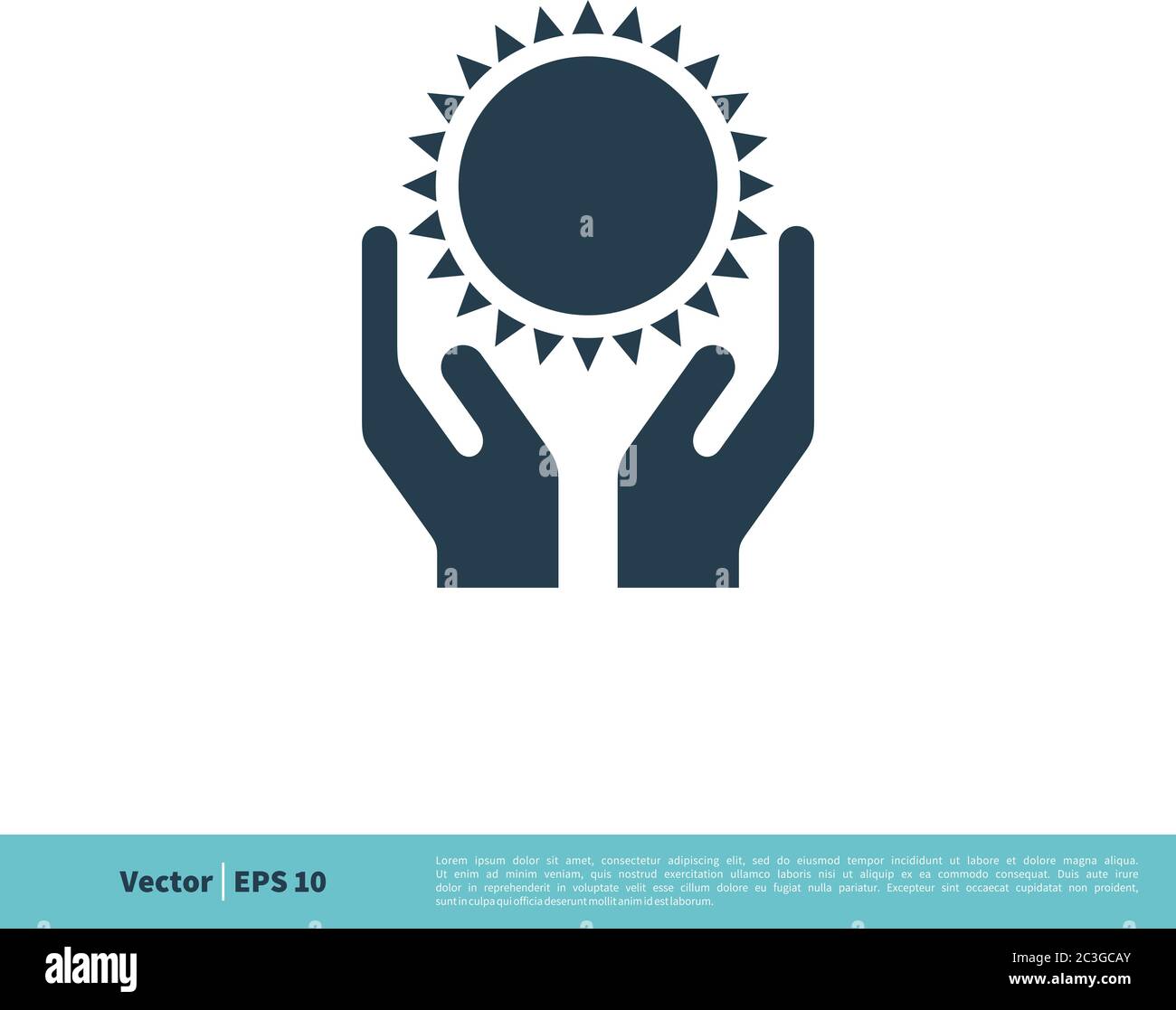 Sun and Hand Icon Vector Logo Template Illustration Design. Vector EPS ...