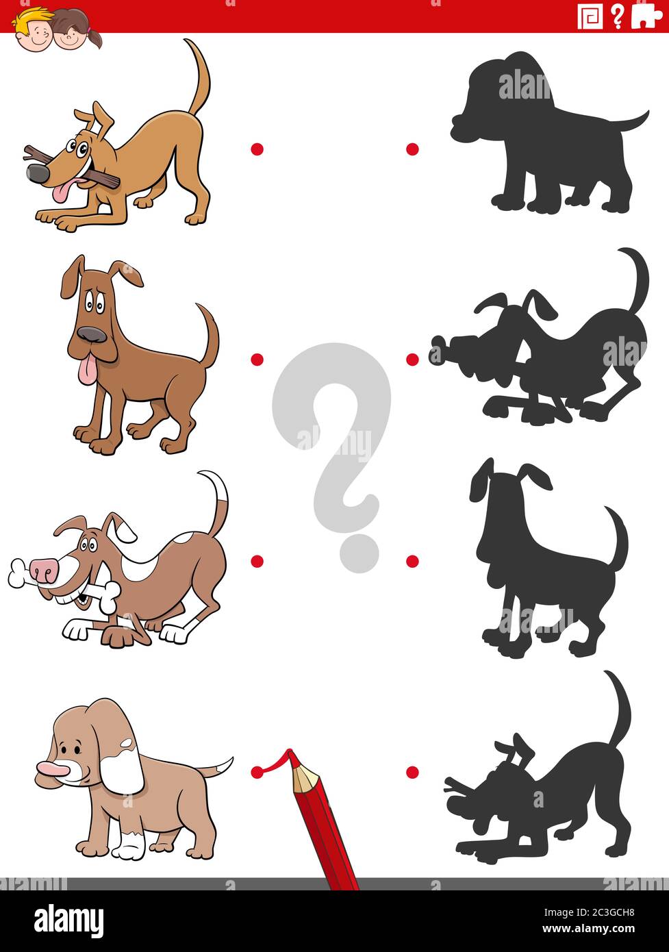 shadow game with funny dogs characters Stock Photo - Alamy