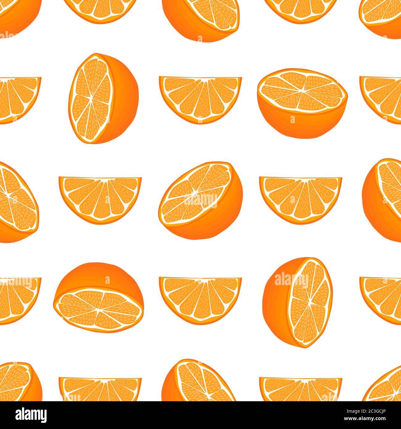 Illustration on theme big colored seamless orange, bright fruit pattern ...