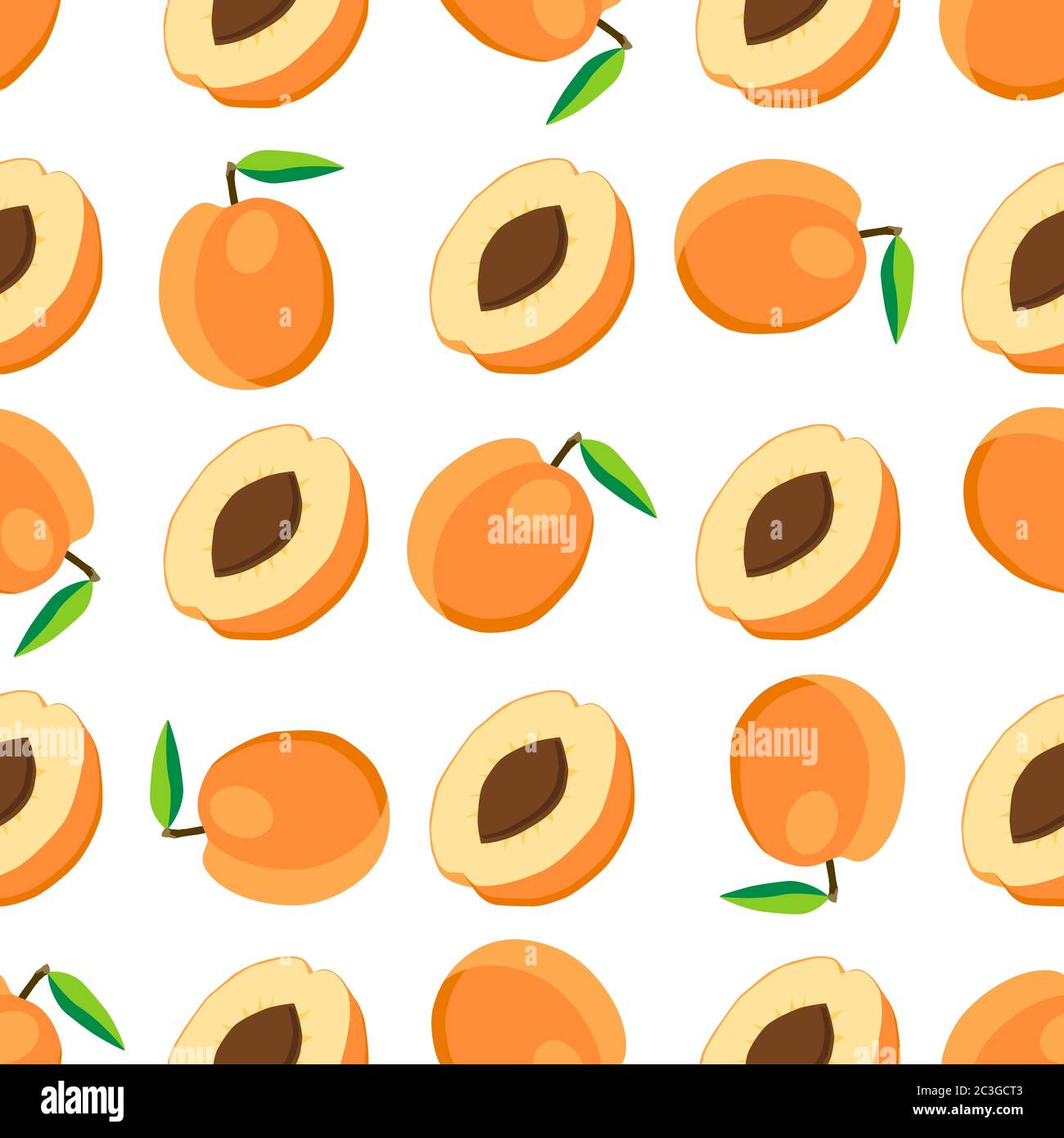 Illustration on theme big colored seamless apricot, bright fruit ...