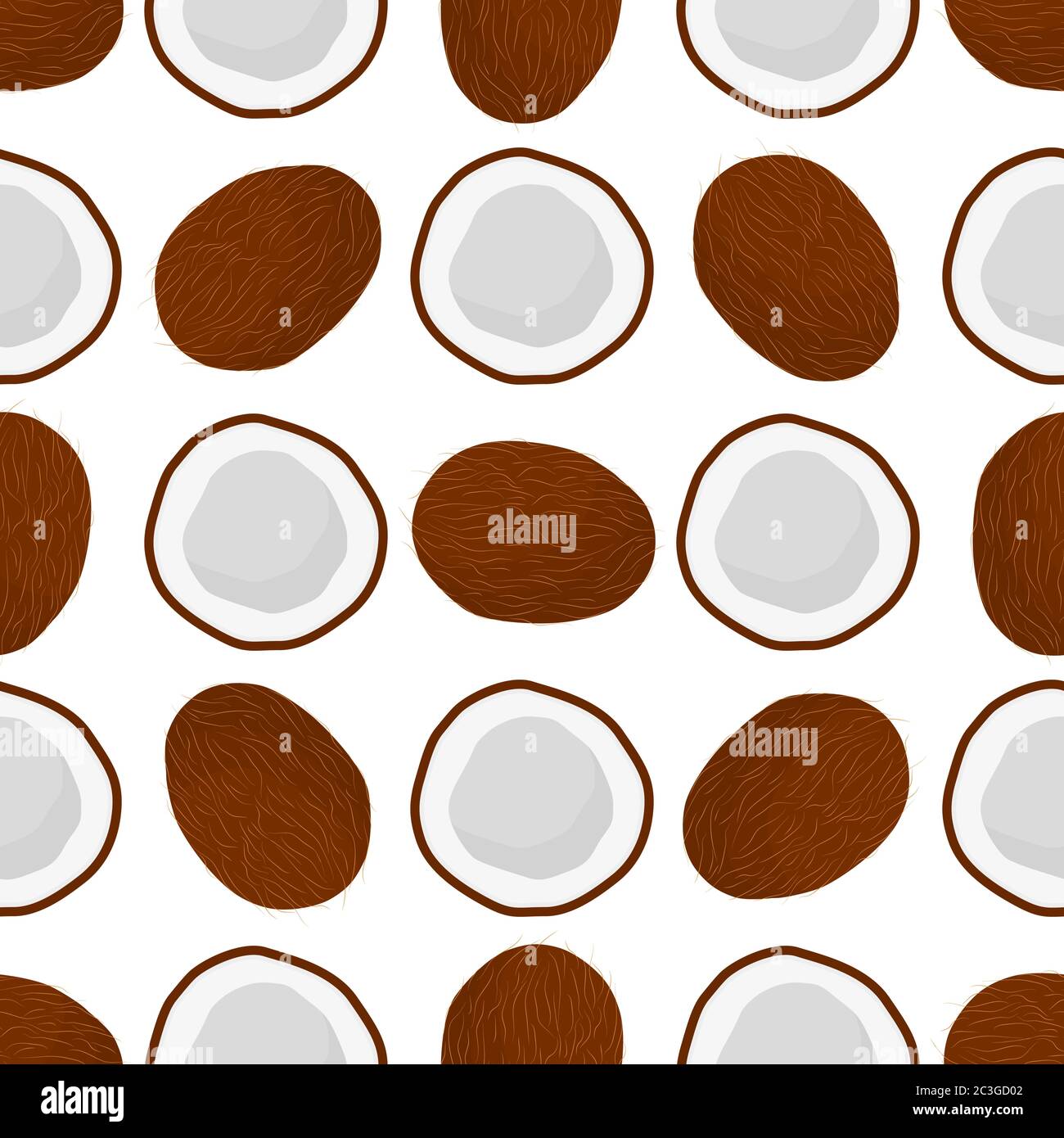 Illustration on theme big colored seamless coconut, bright fruit ...