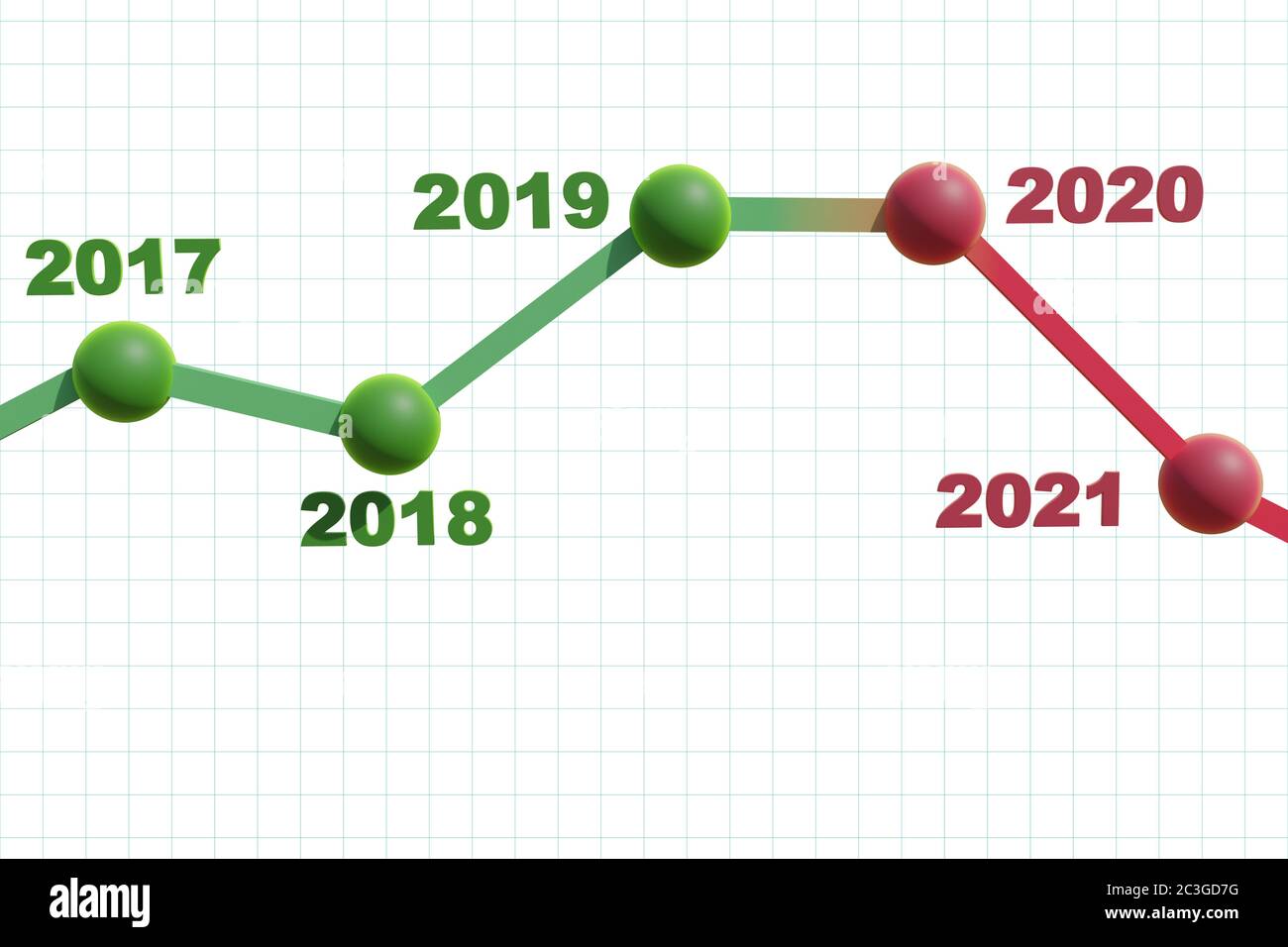 Chart showing decline in the year 2020 Stock Photo - Alamy