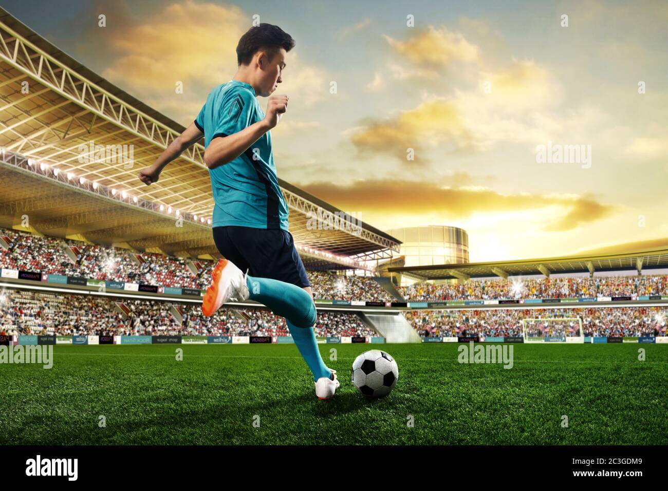 Athletes to play on the pitch Stock Photo - Alamy
