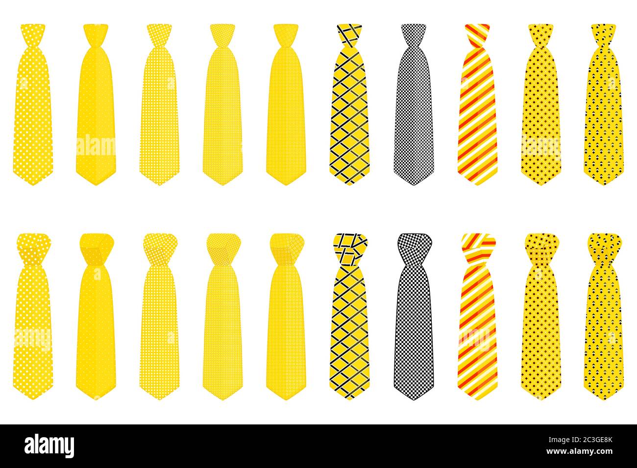 Illustration on theme big set ties different types, neckties various ...