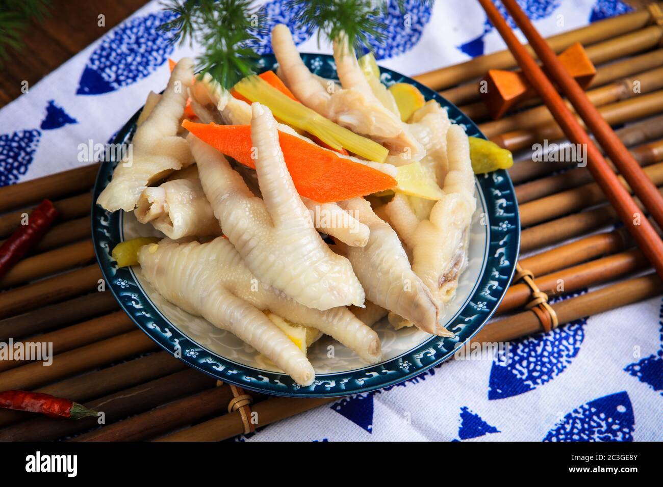 Delicious snacks pickled chilli chicken feet Stock Photo - Alamy