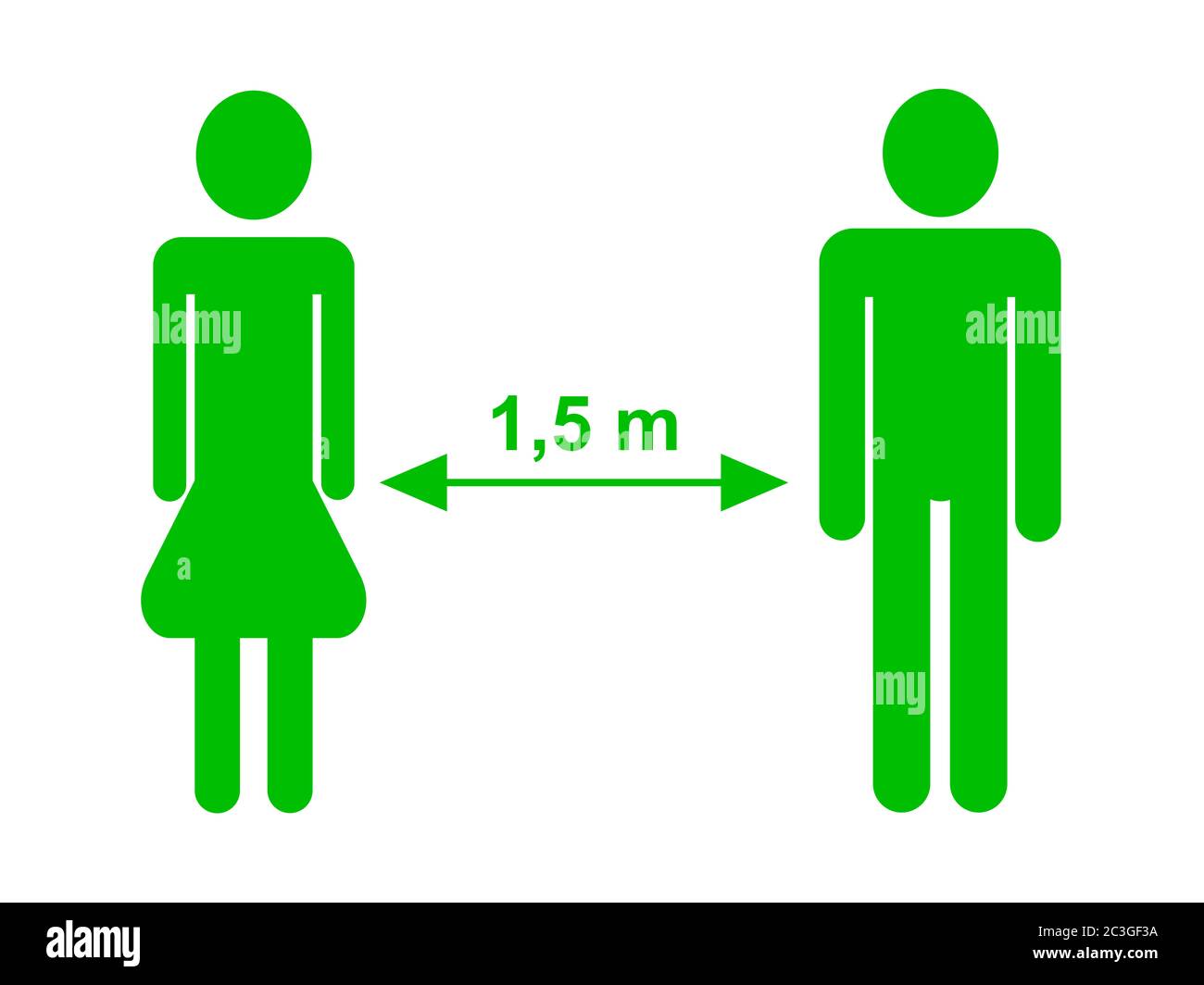 Safety distance between people, symbolic representation in an ...