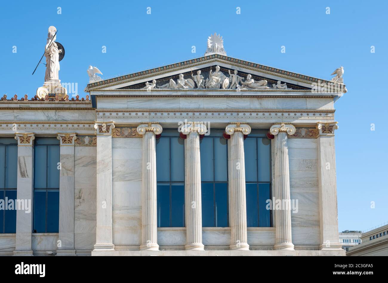 Greece, Athens, detail of the architectural complex of the Academy of ...