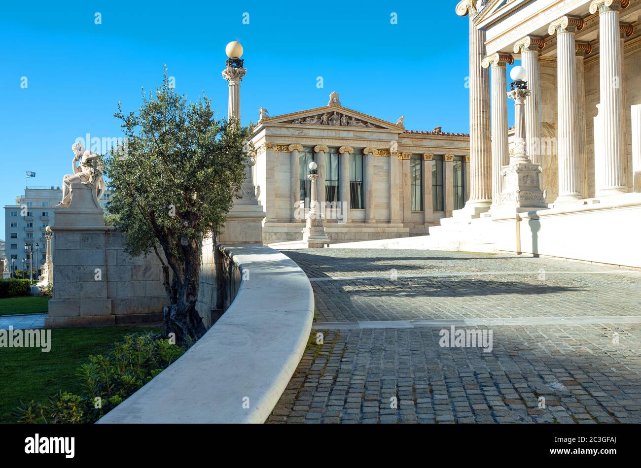 The architectural complex of the academy of athens hi-res stock ...