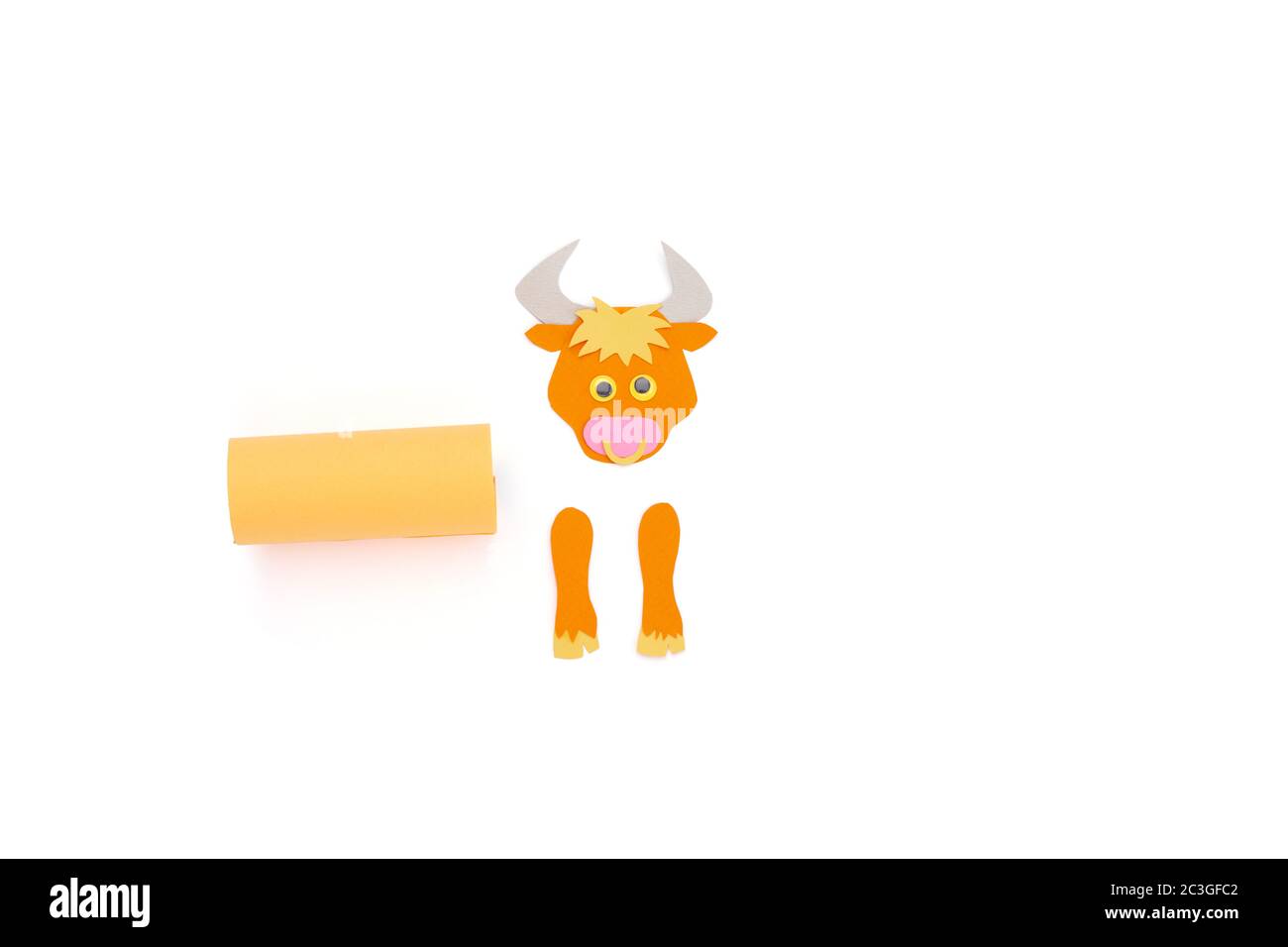 ox or bull toilet paper roll craft concept for kid and kindergarten ...