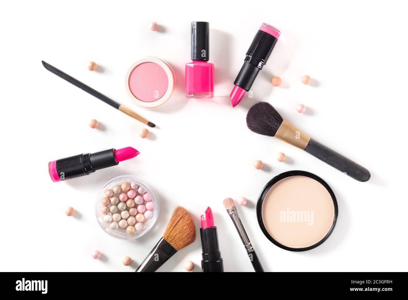 Professional make-up design template on a white background. Brushes ...