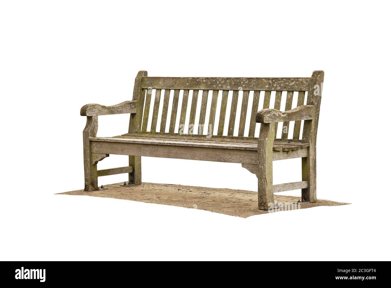 single park bench with nobody sitting there Stock Photo - Alamy