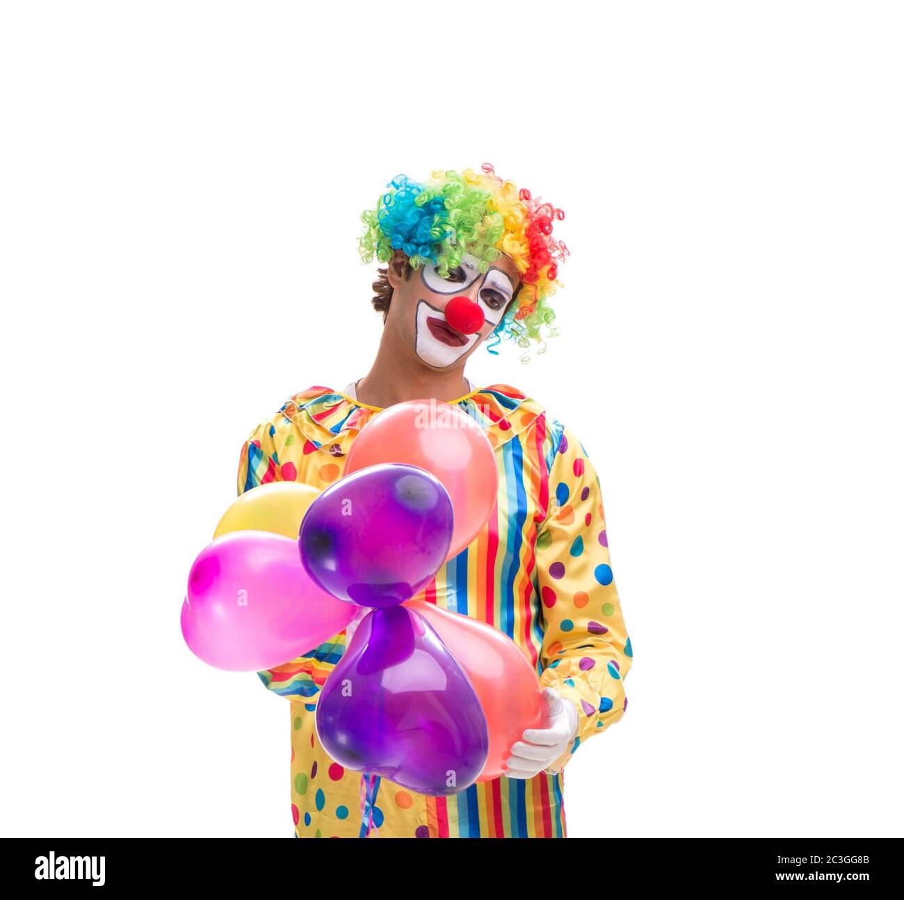 Funny clown isolated on white background Stock Photo - Alamy