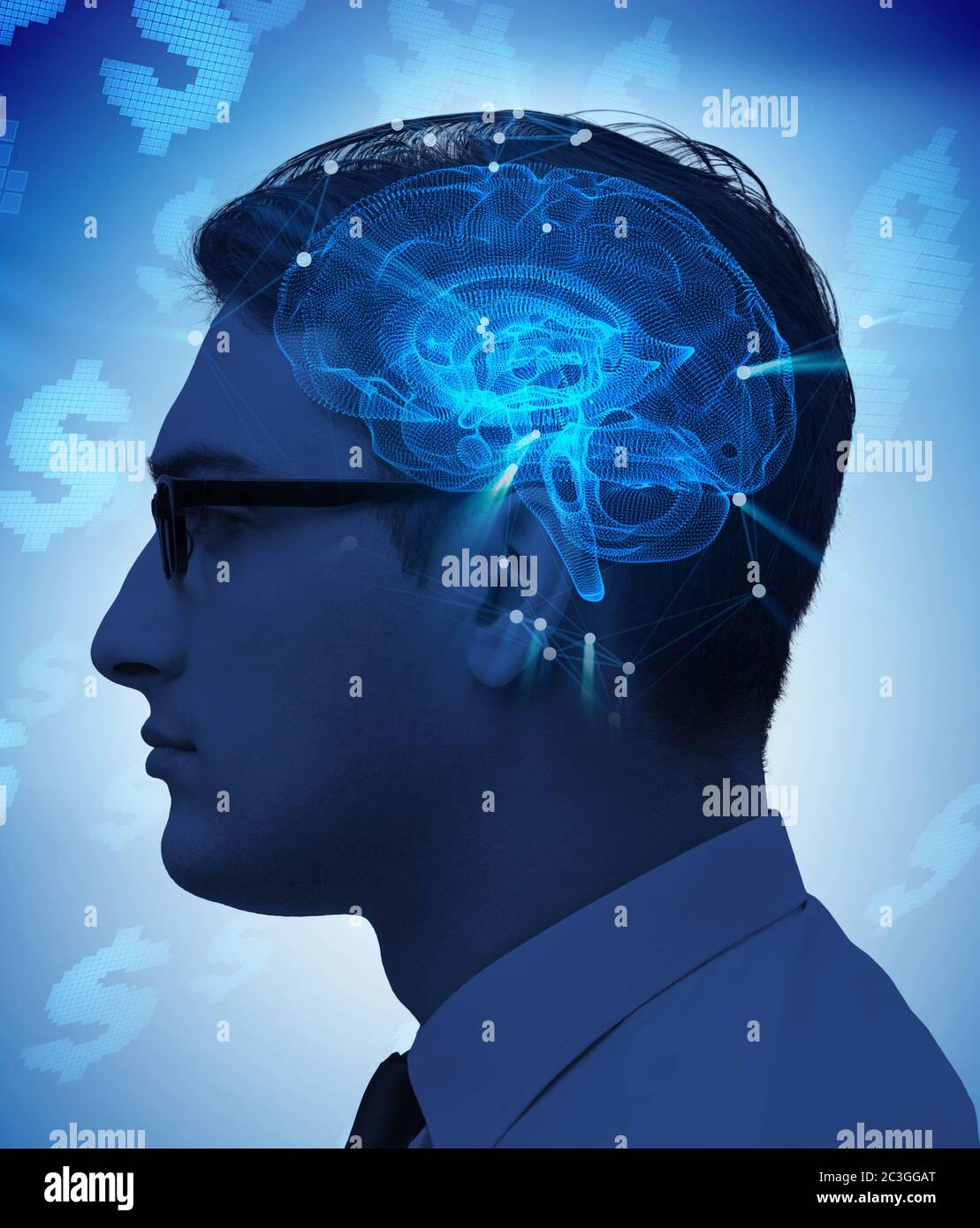 Artificial intelligence concept with man Stock Photo - Alamy