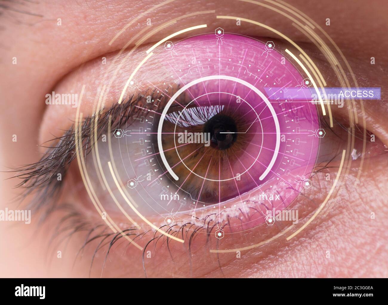 Concept of sensor implanted into human eye Stock Photo - Alamy